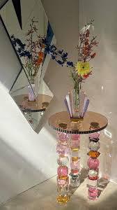 Crystal & Amber Glass Luxury Accent Table – Ausique Decor