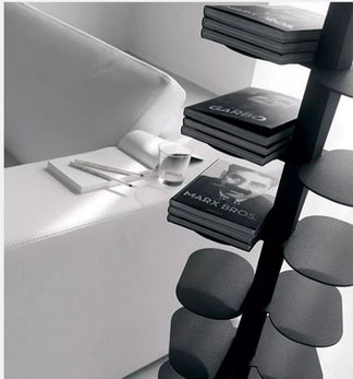 Metal Rotating Spine Bookshelf – Vertical Book Tower & Multipurpose Di ...