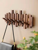 Modern Wooden Wall Hook Rack – Space-Saving Folding Coat Rack with Hid ...