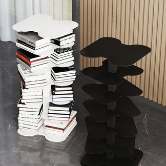 Metal Rotating Spine Bookshelf – Vertical Book Tower & Multipurpose Di ...