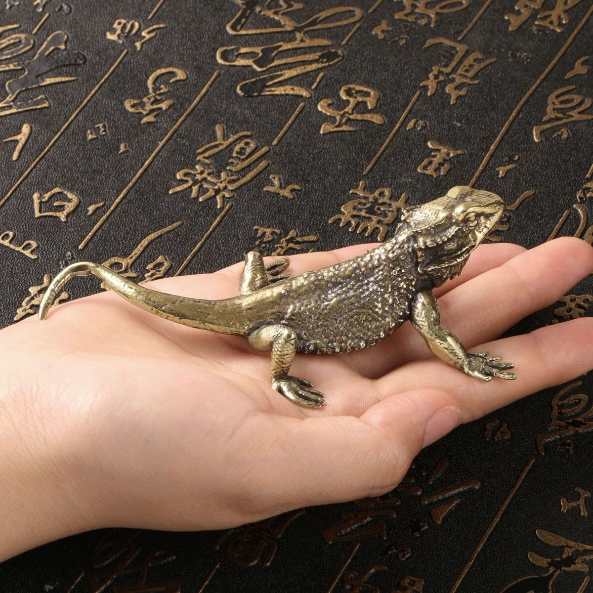 Vintage Brass Lizard Figurine – Handcrafted Desk Decor & Good Luck Sym ...