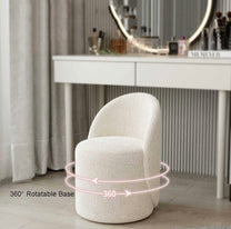 Cozy Sherpa Vanity Rotational Chair Soft Padded Fuzzy Chair – Ausique Decor